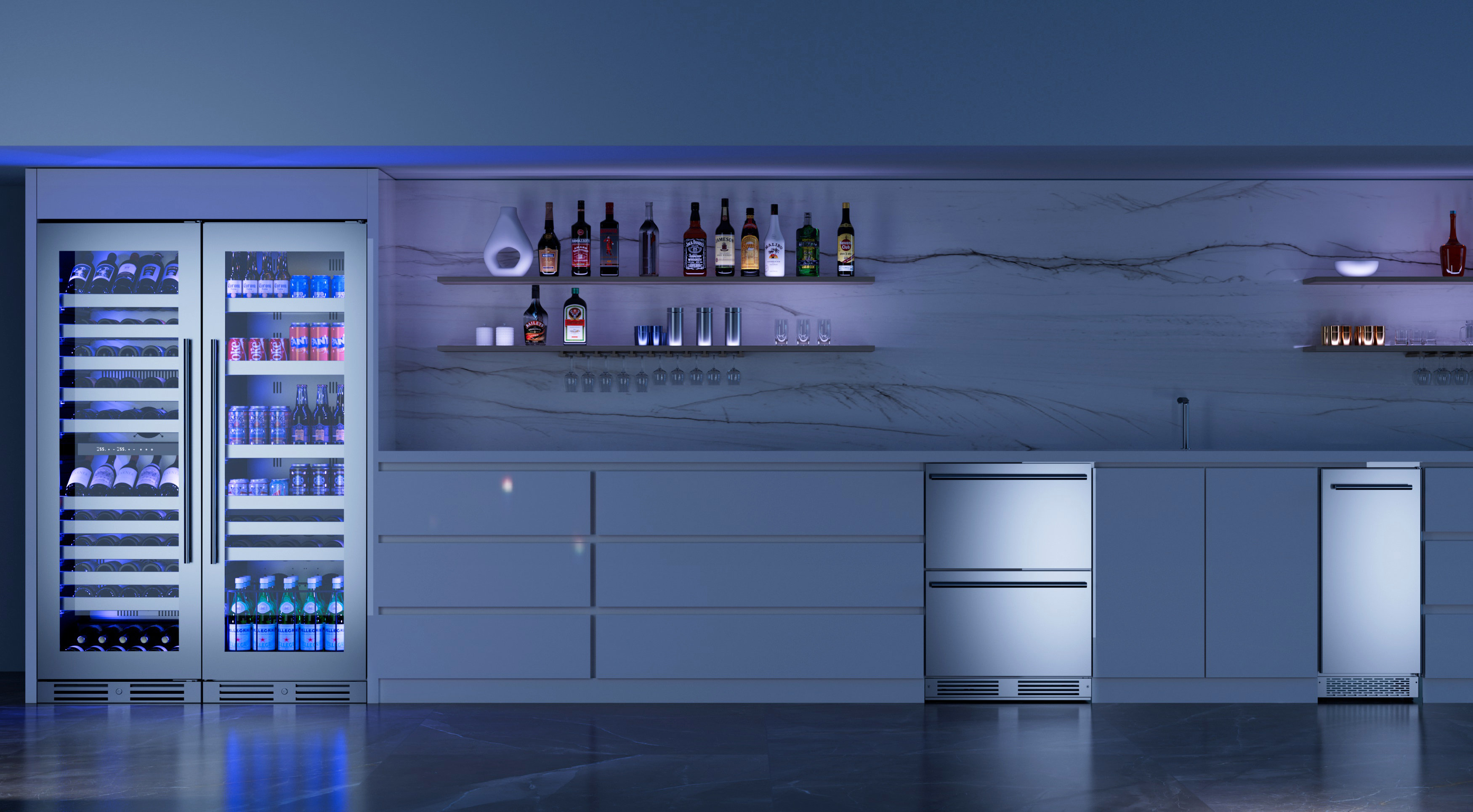 XO Appliance XO 24" Glass Single-Zone 135 Bottle Wine Column ...