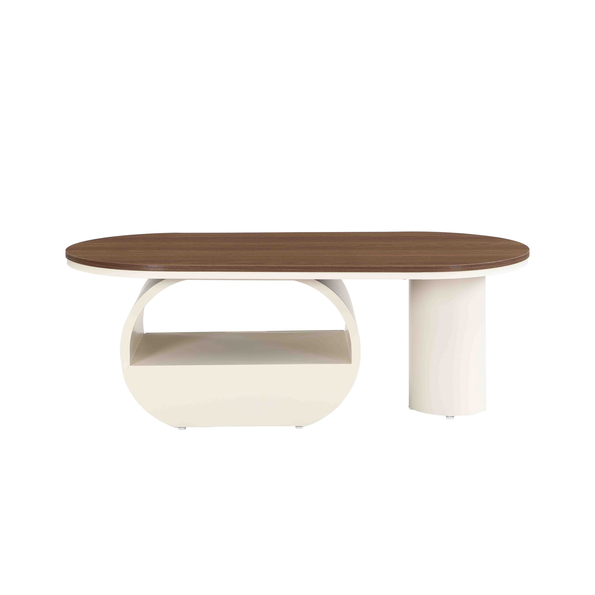 Orren Ellis Luxury Modern Oval Coffee Table, 47.24'' Coffee Table With ...