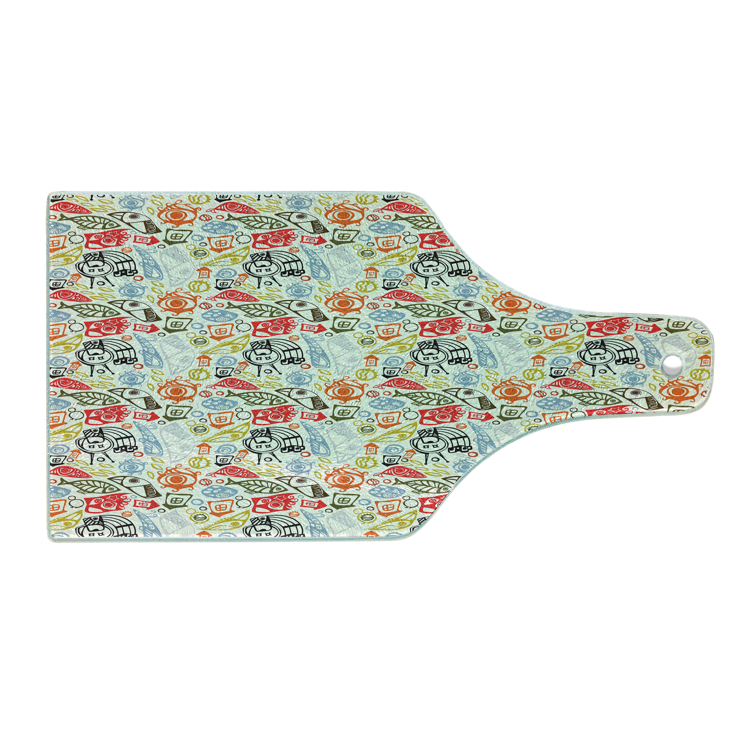 Ambesonne Funky Tempered Glass Cutting Board Abstract Colorful Image ...