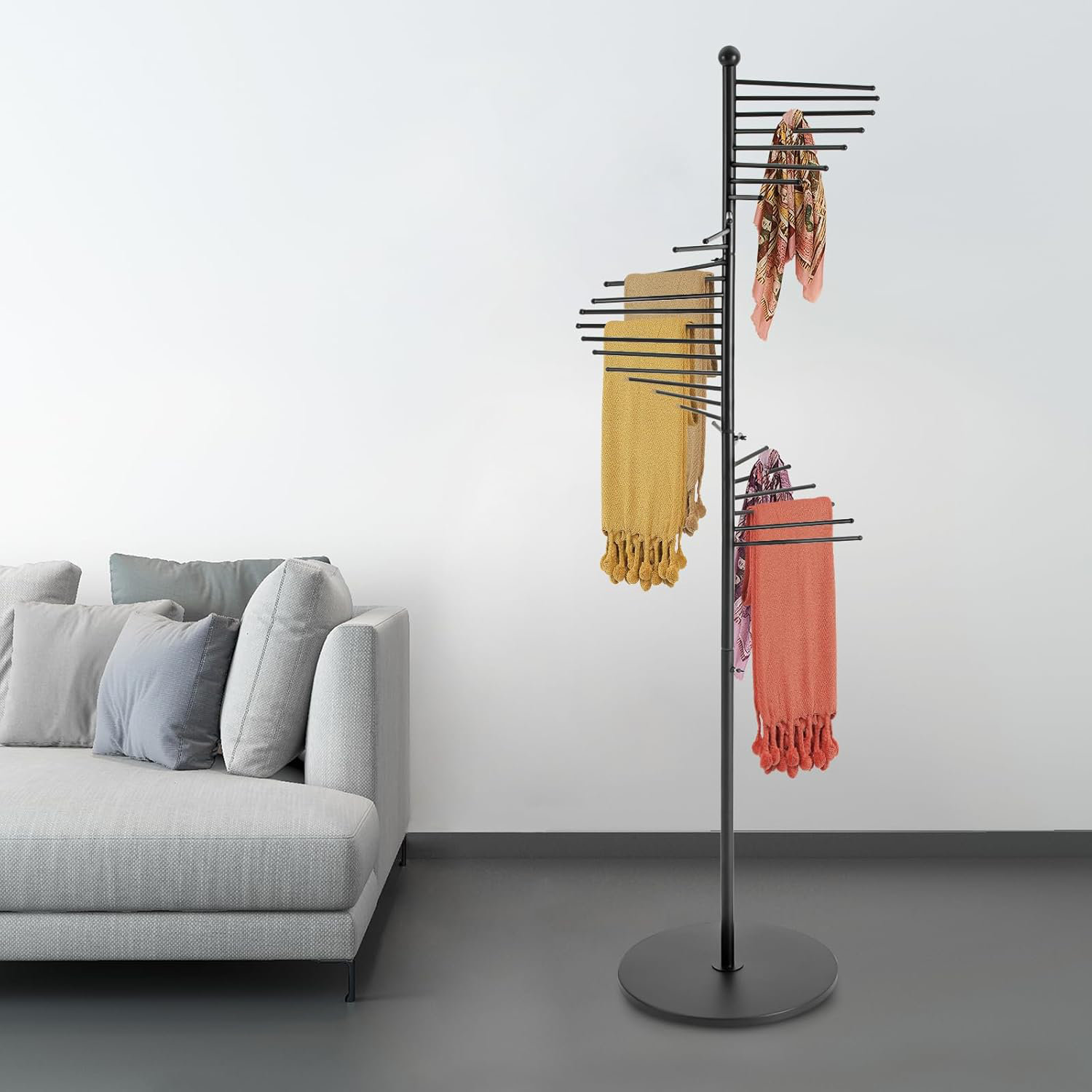 George Oliver Spiral Scarf Rack Free Standing – 30-Rod Hijab & Scarf ...