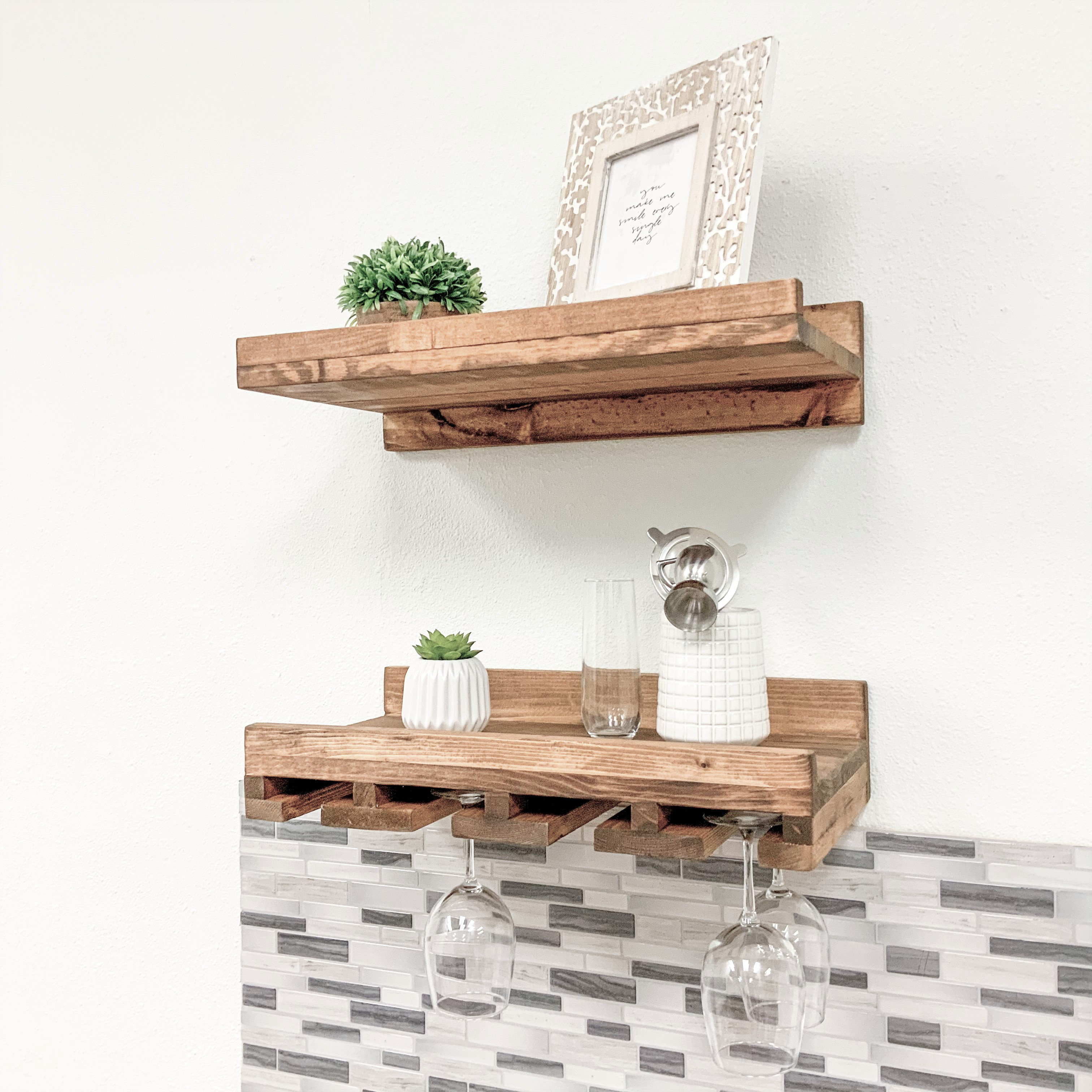 Birch Lane™ Charla Solid Wood Wall Mounted Wine Glass Rack & Reviews ...