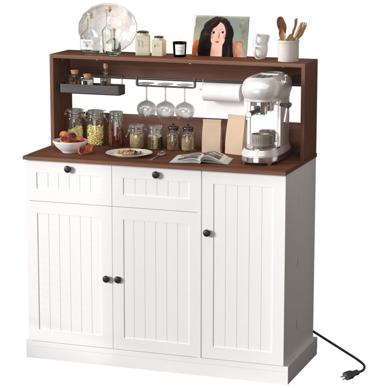 ADOFFUR Sideboard Buffet Storage Cabinet with Power Outlets | Wayfair