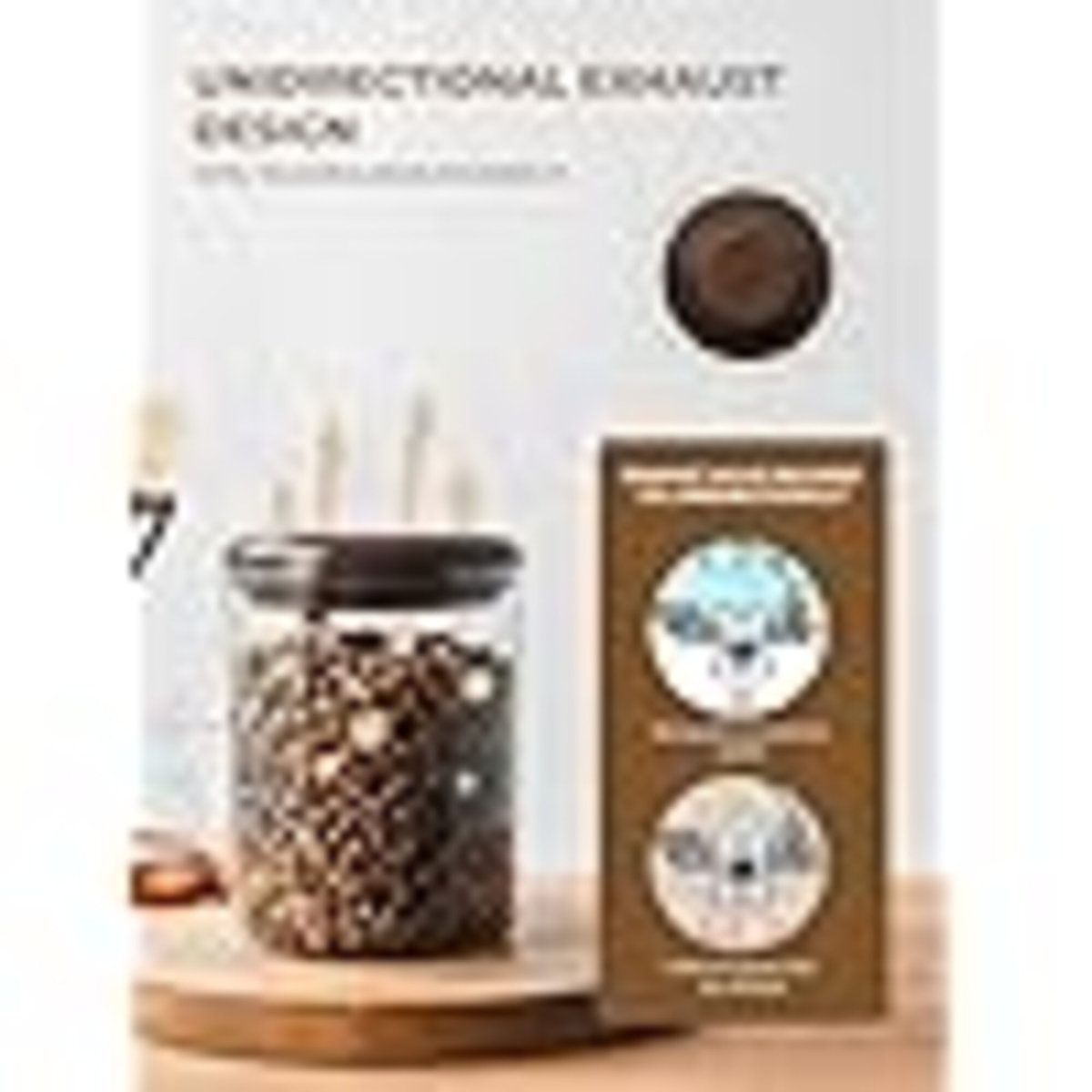 Latitude Run® Glass Coffee Container - 900Ml X 2 Pop Top Coffee Storage ...