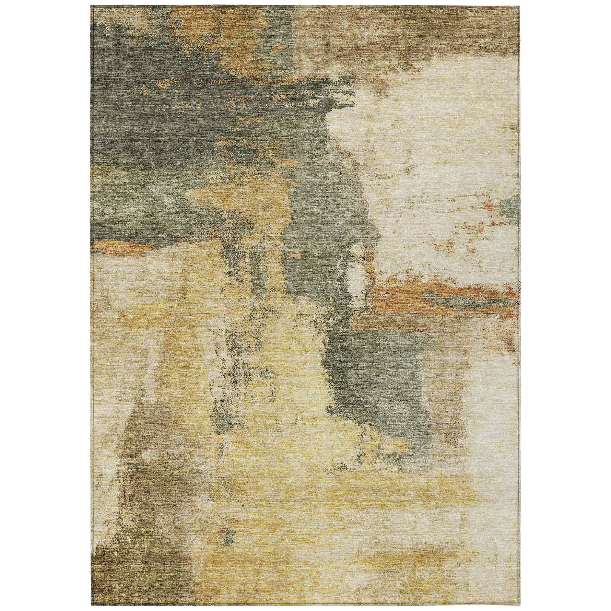 HomeRoots 8' X 10' Sage Abstract Washable Indoor Outdoor Area Rug | Wayfair