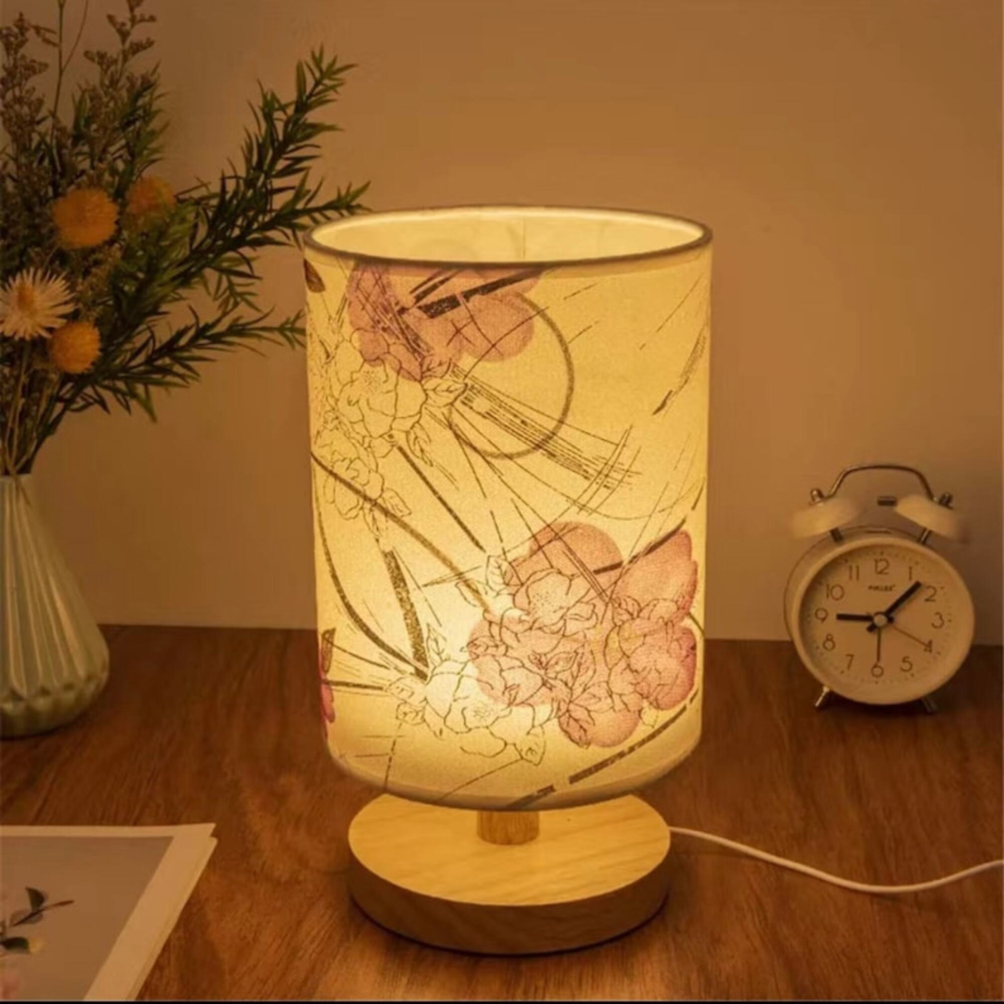 Winston Porter Pressed Flower Bedside Lamp, Hand Embossed Lamp ...