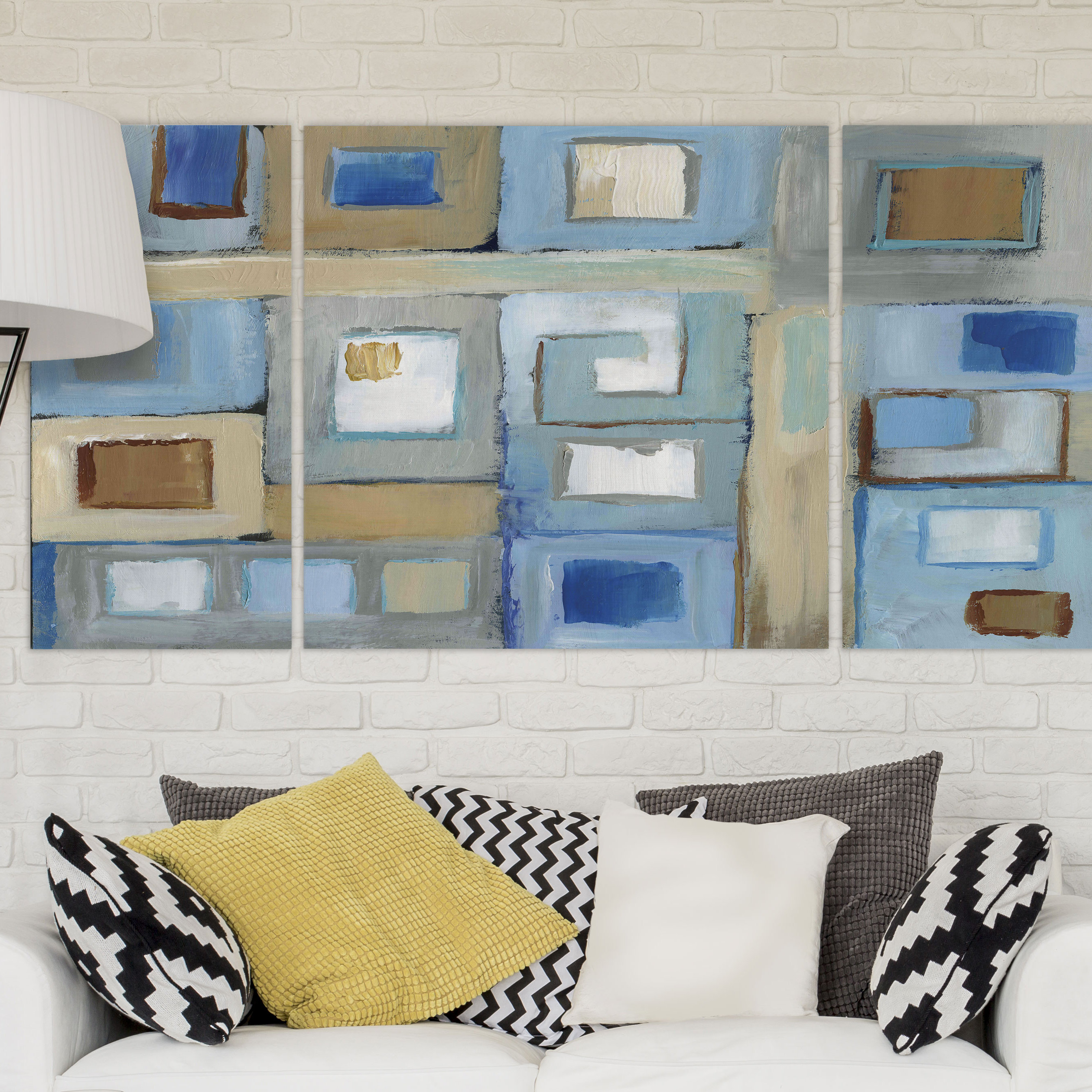 Wexford Home A Premium 'Variation on Greek Key I' Painting Multi-Piece ...