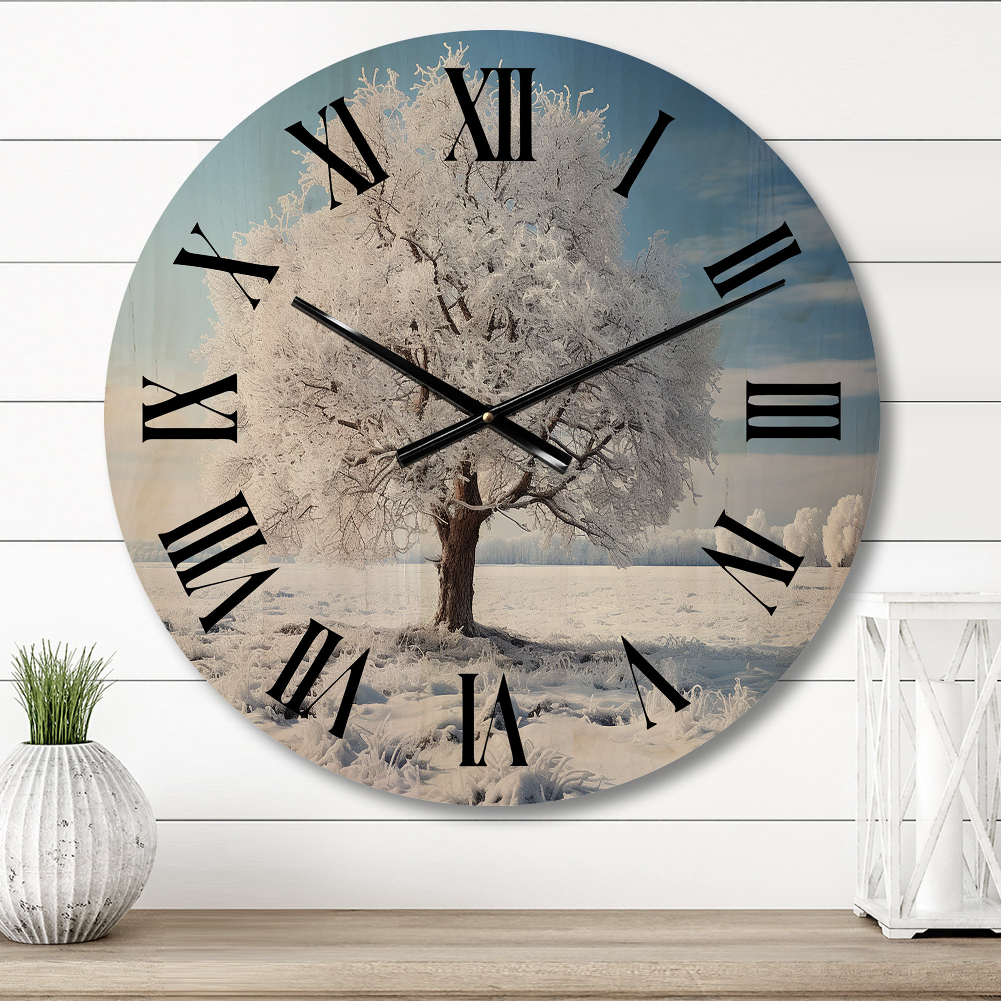 East Urban Home White Tree in Winter Scenery IV - Landscapes Oversized ...