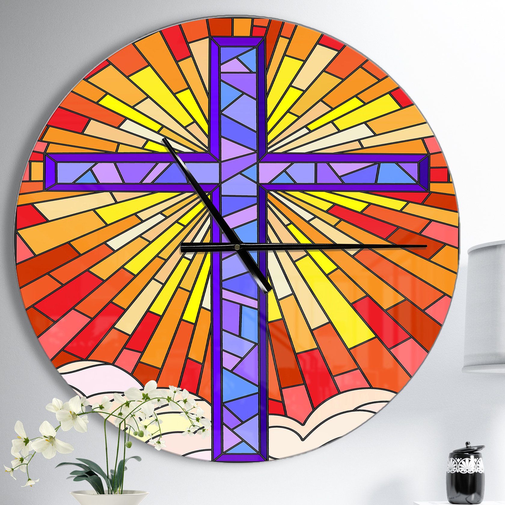 The Twillery Co.® Swigart Farmhouse Designart Holy Cross Stained Glass ...