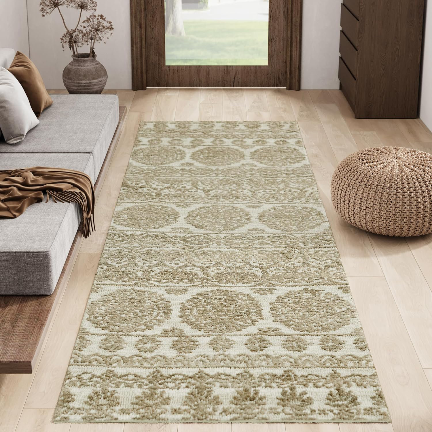 Charlton Home® Vintage Floral Retro Soft Runner Rug | Wayfair