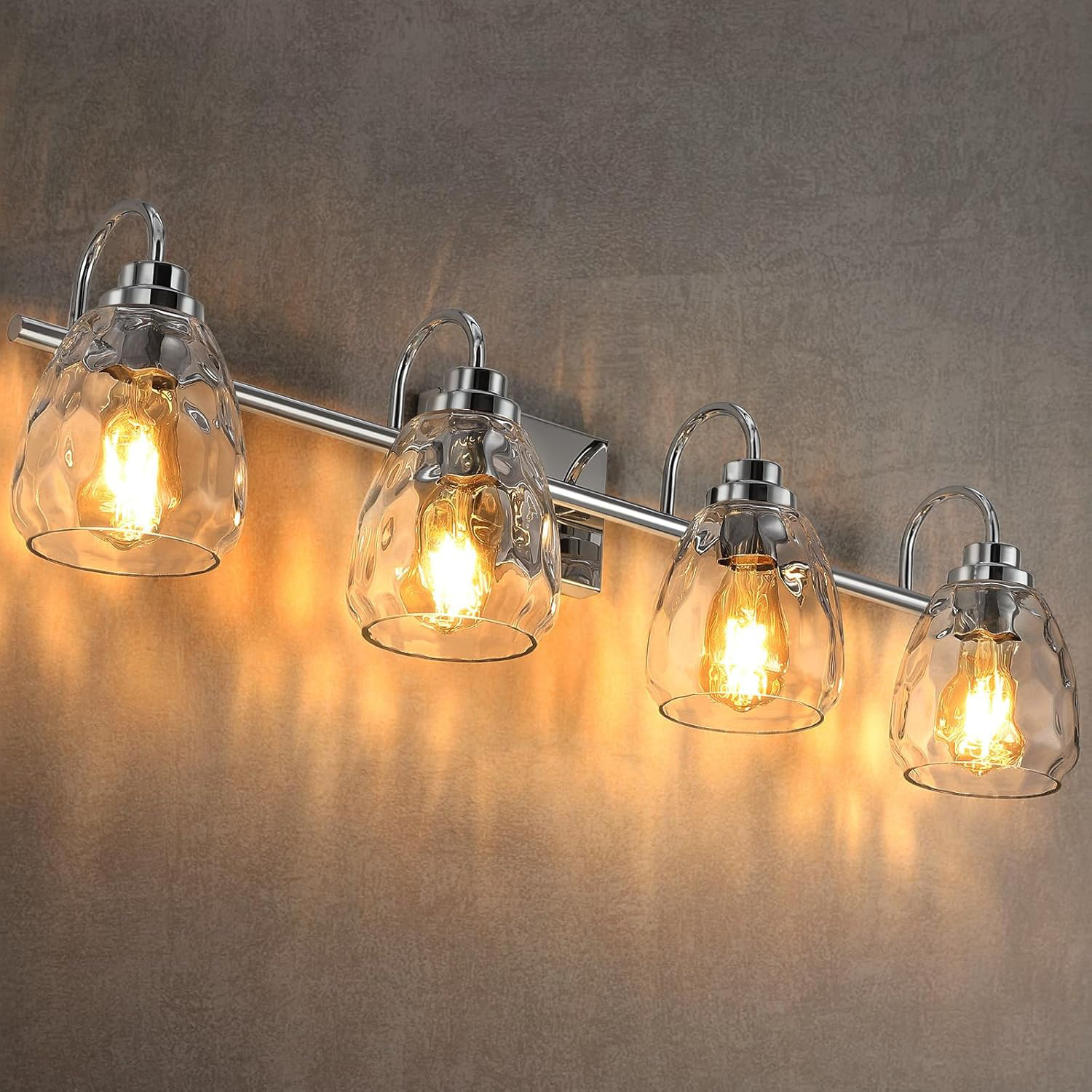 Ebern Designs Bathroom Light Fixtures, 4 Light Chrome Vanity Light ...