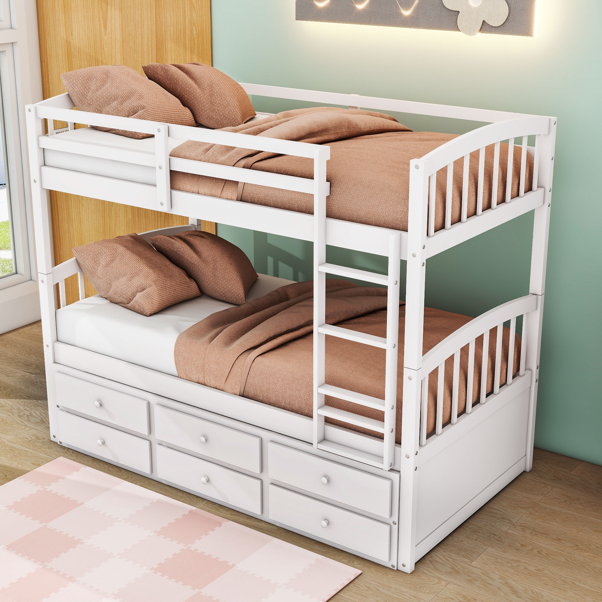 Harriet Bee Lit superposé simple au-dessus de simple, lit superposé en ...