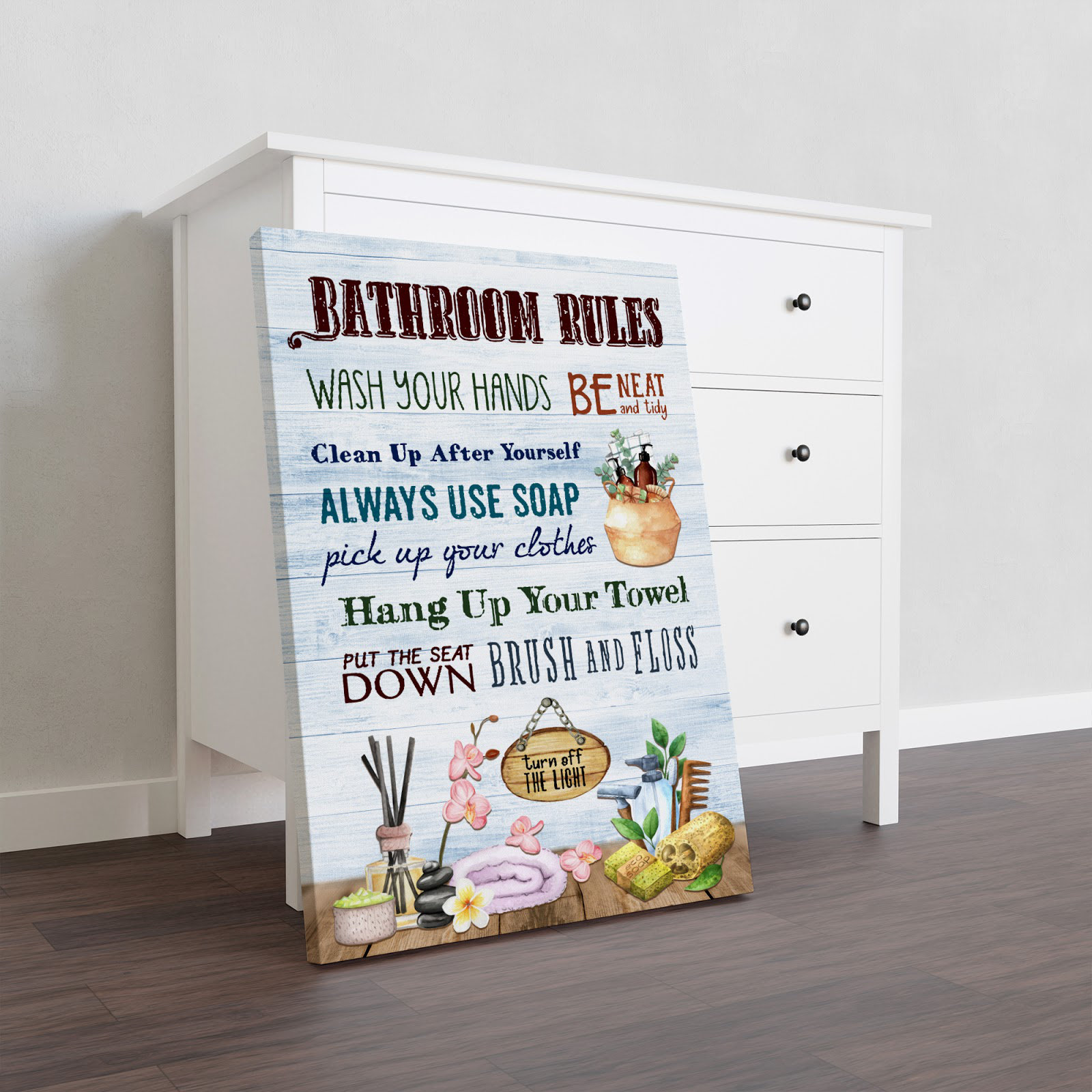 Trinx Bathroom Rules Gallery Wrapped Canvas & Reviews - Wayfair Canada