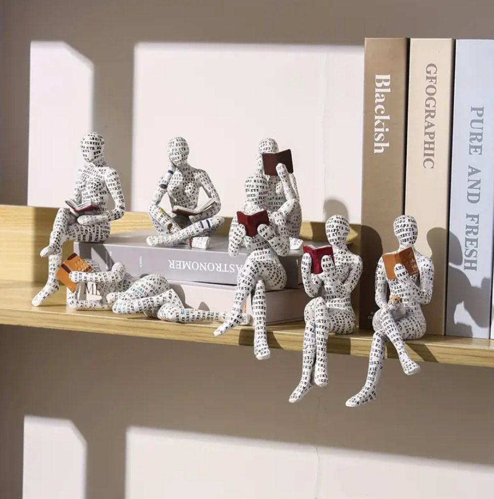 Wrought Studio™ Harikishan Reading Sculpture Study Den Office Decor Teacher Gift Book Lover ...