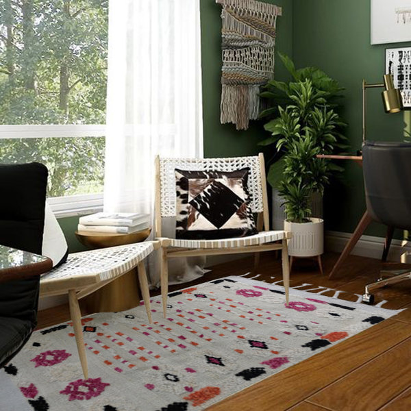 Bloomsbury Market Elani Ikat Hand Woven Flatweave 80cm X 140cm Grey ...