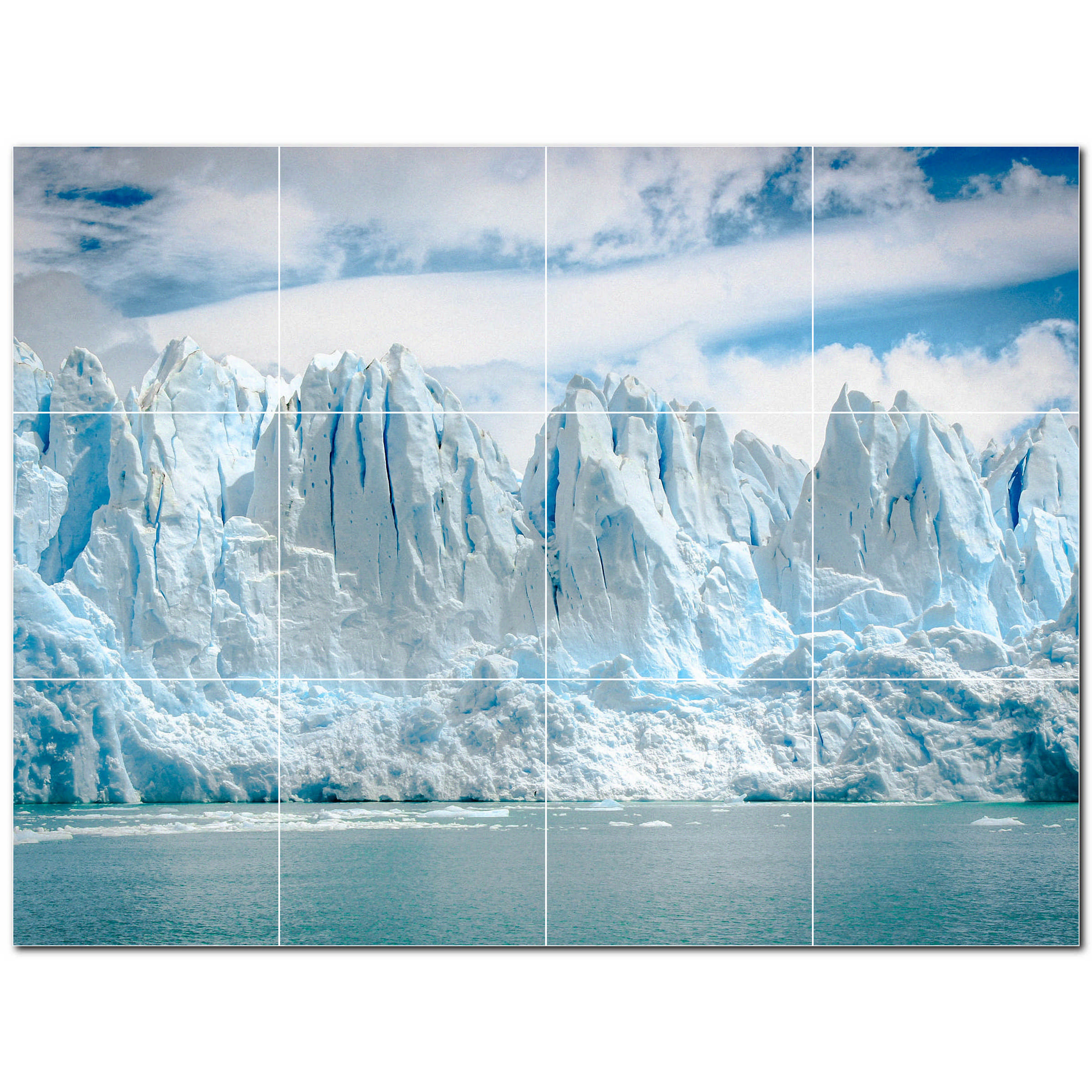 Picture-Tiles.com 48" x 36" Ceramic Glacier Photo Decorative Mural Tile ...