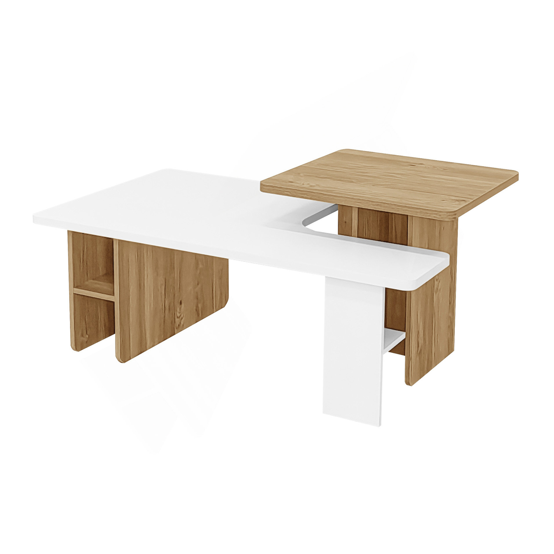 Latitude Run® Set Of 2 Nesting Coffee Tables Farmhouse,Rectangle Coffee ...