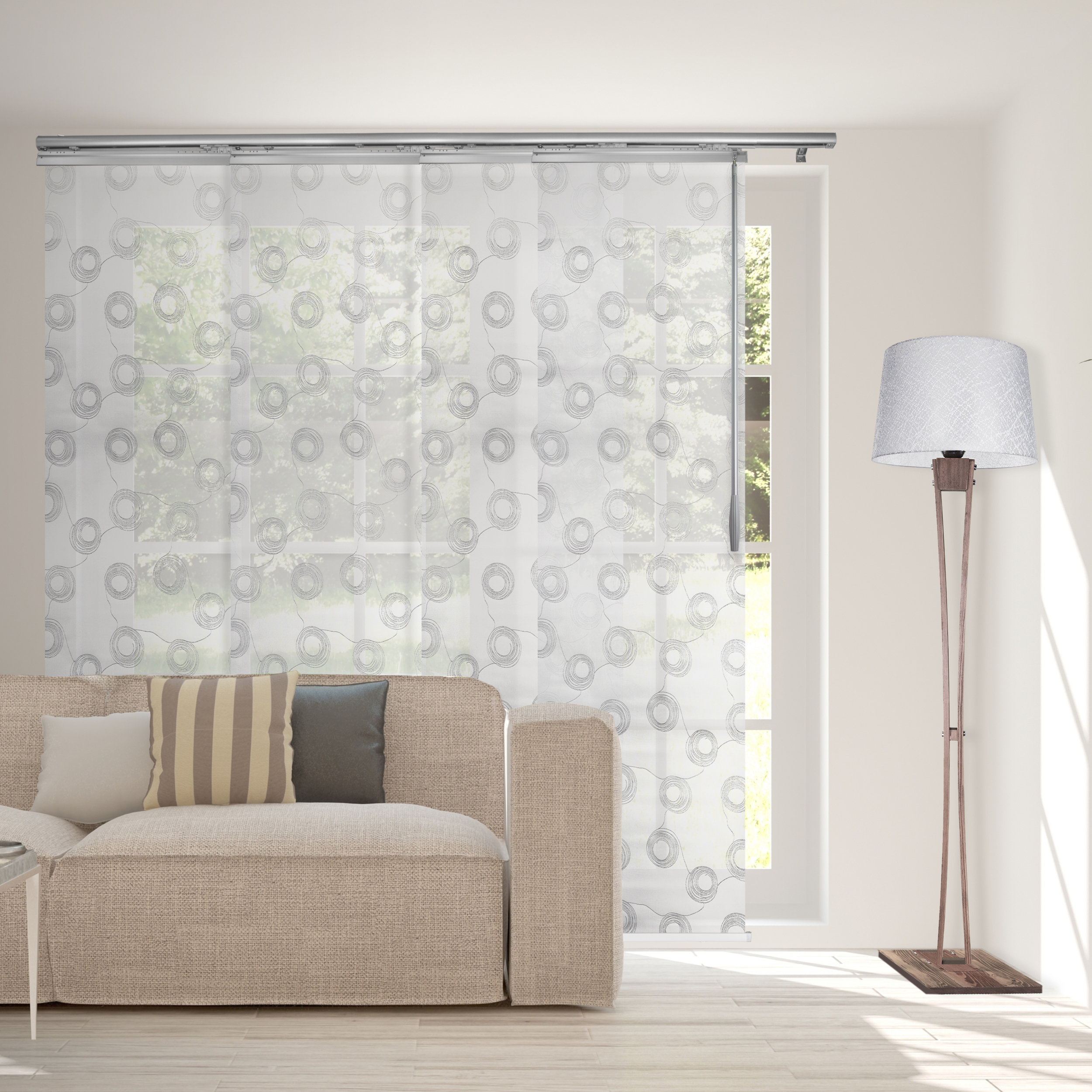 Rod Desyne Sion White Single Rail Panel Track, Panel width 23.5" | Wayfair