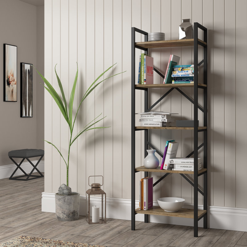 17 Stories 71'' H Metal Etagere Bookcase Tall Book Shelf | Wayfair