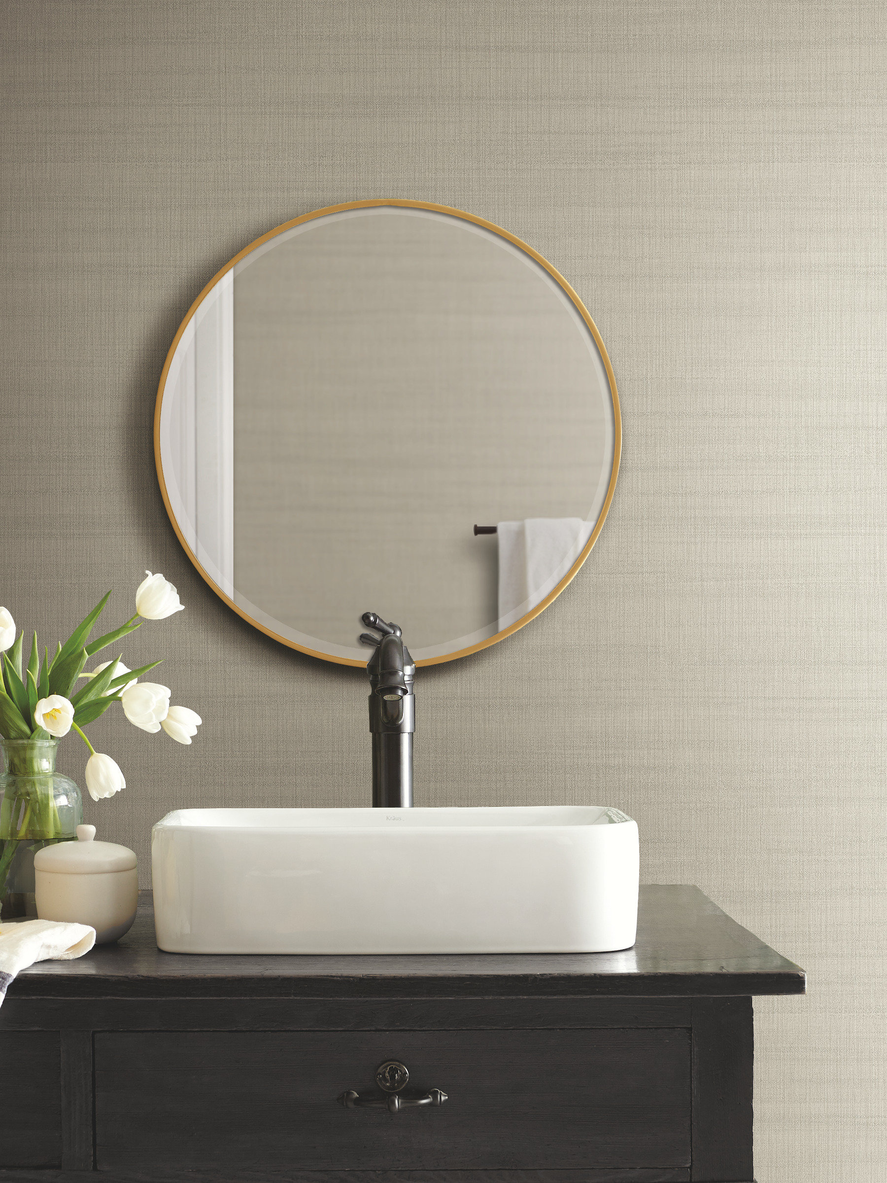 Magnolia Washed Linen Wallpaper | Wayfair