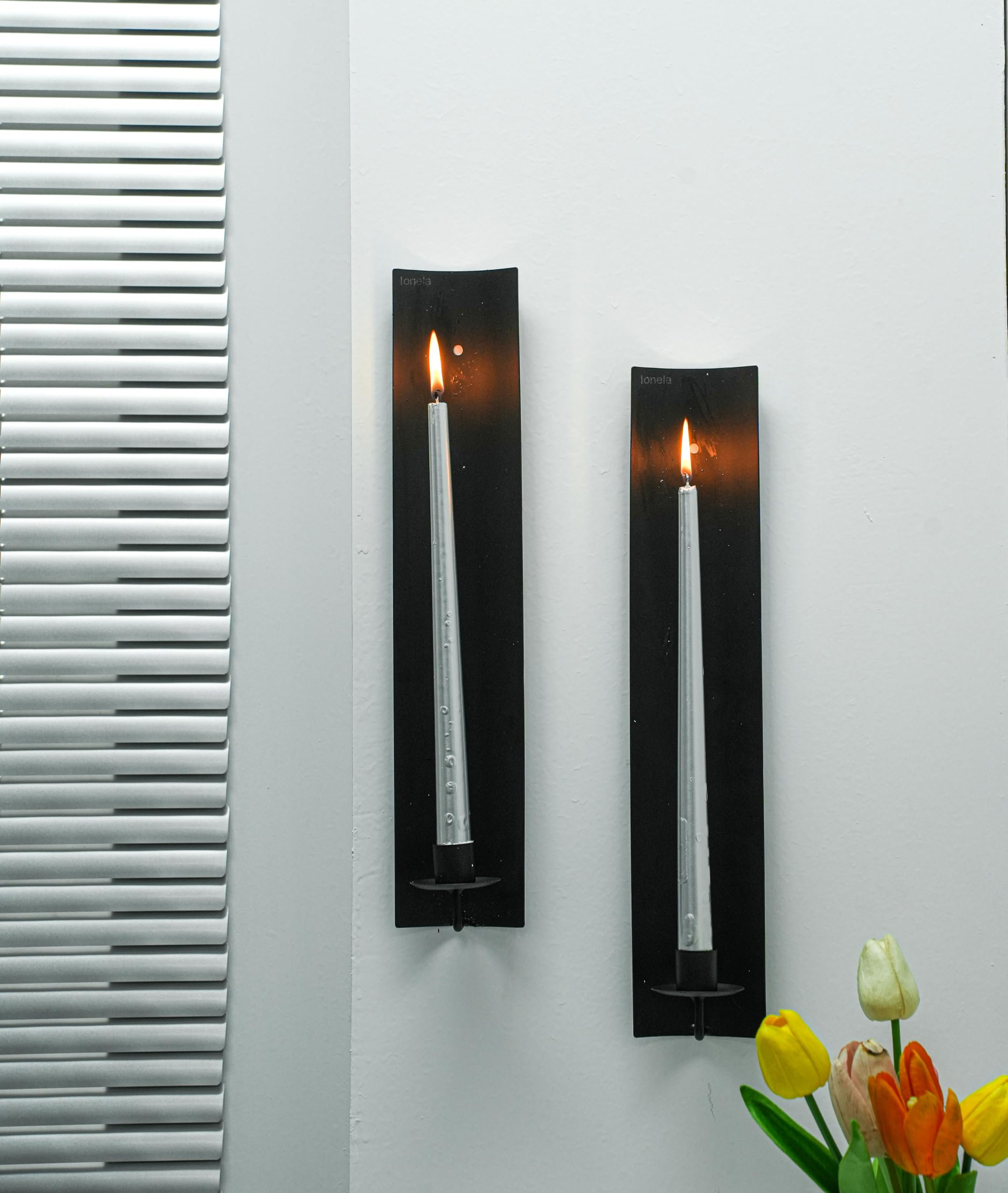 Latitude Run® Taper Candle Sconces Set Of Two Modern Wall Candle ...