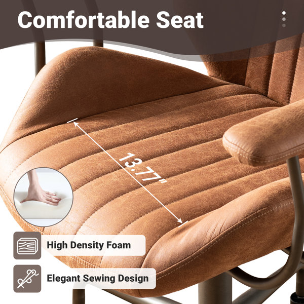 17 Stories Viola Ergonomic Suede Task Chair with Padded Arms & Reviews ...