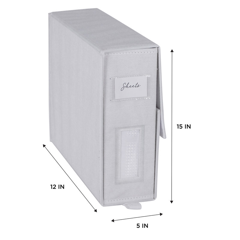 Ebern Designs Foldable Linen Closet Organizer in White | Wayfair