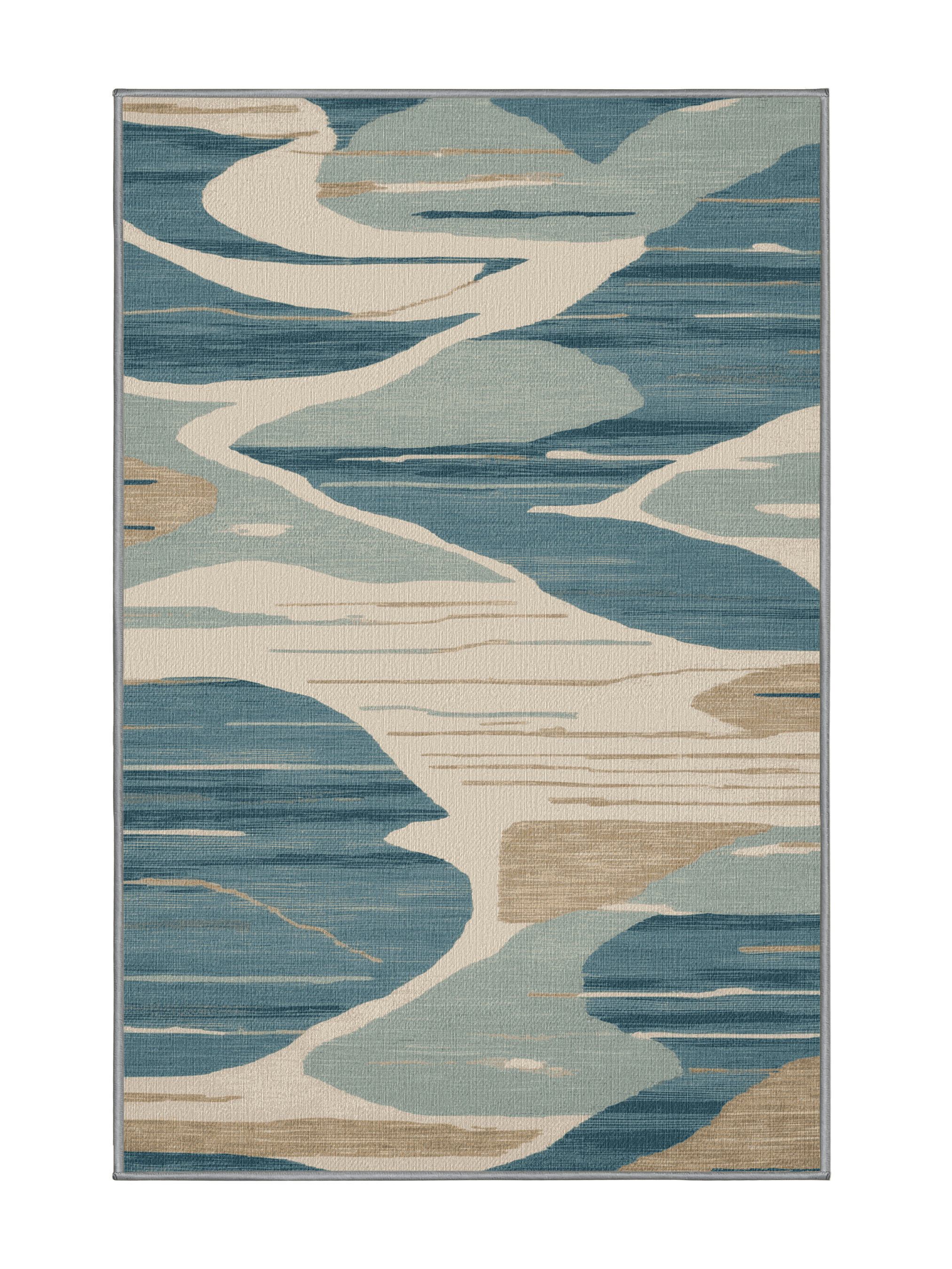 Rosecliff Heights Washable Coastal Abstract Elite Coastal Area Rug ...