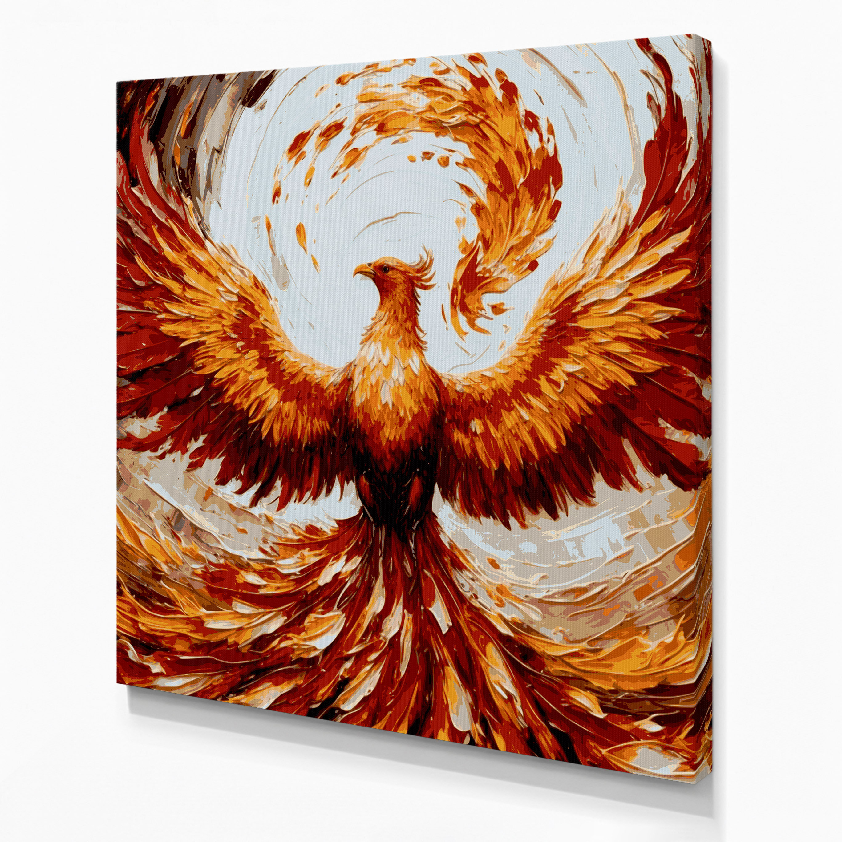 Dakota Fields SciFi Phoenix rising from ashes Brown Canvas Wall Art ...