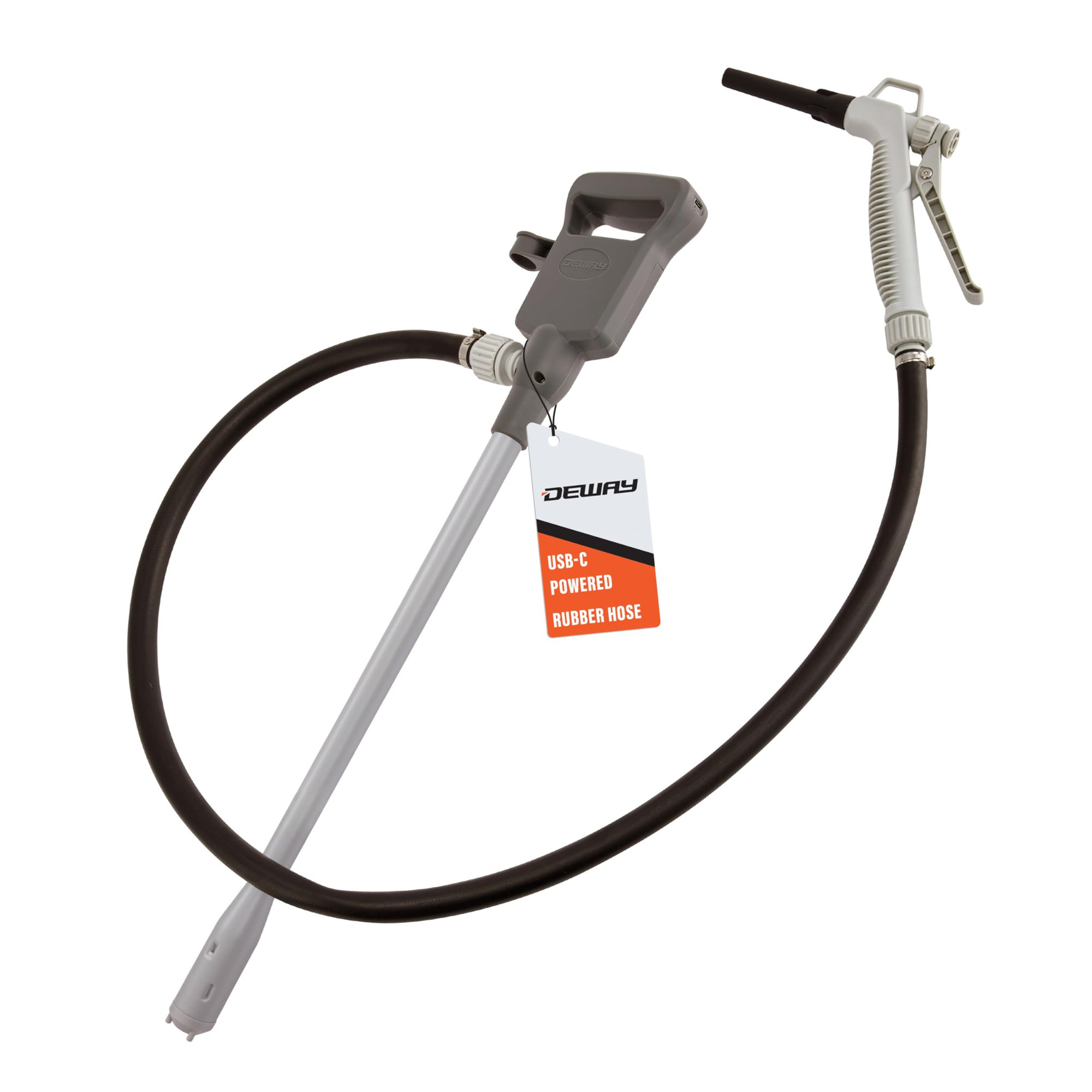 Deway Automatic Fuel Transfer Pump W/Rubber Hose & Flow Control Nozzle ...