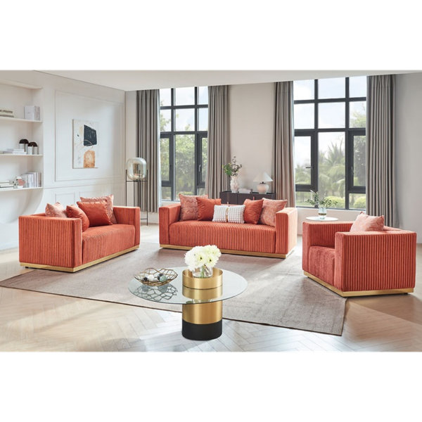 Mercer41 Ysabell 3 - Piece Velvet Living Room Set | Wayfair