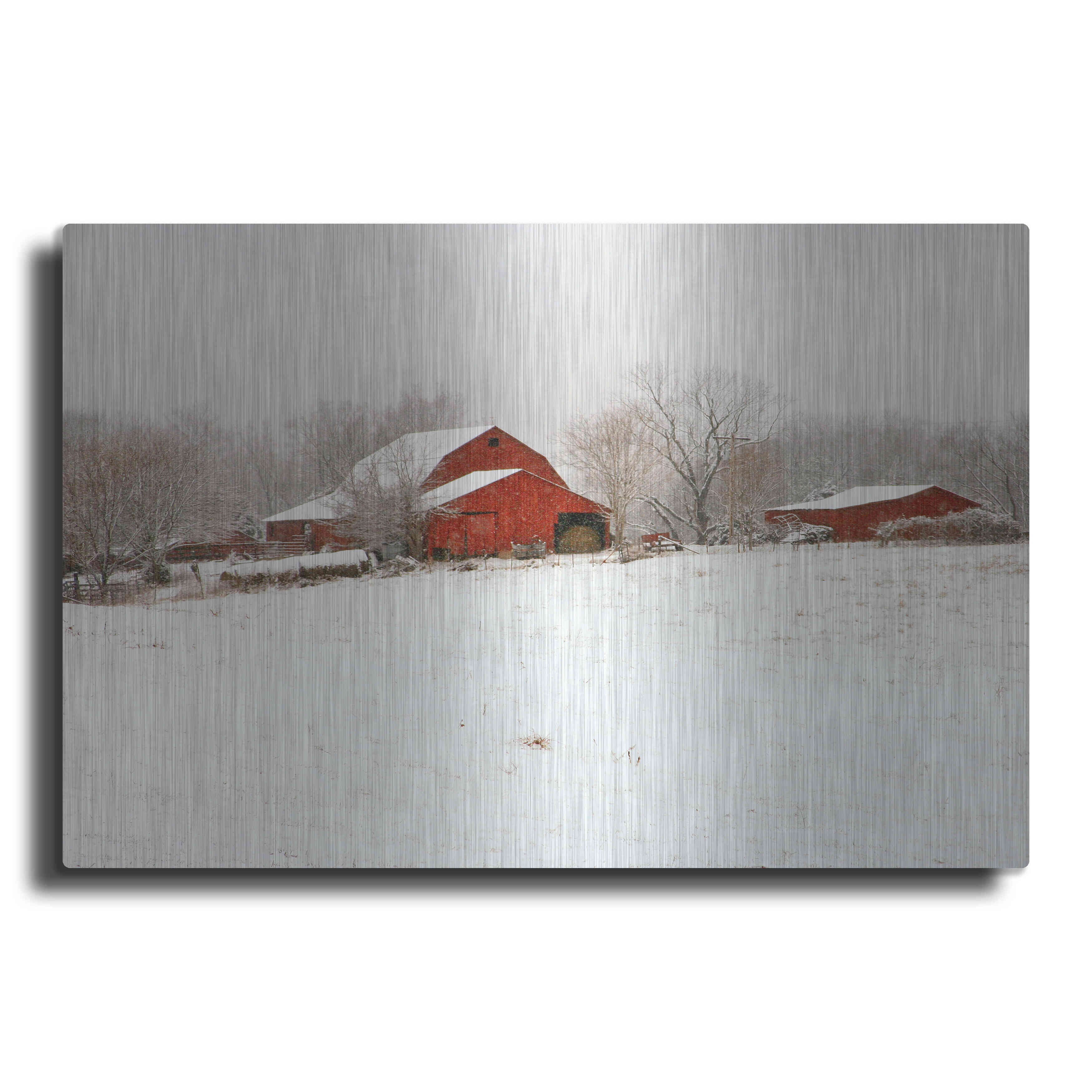 Gracie Oaks Union Co. Barn Snow by David Hammond - Unframed Photograph ...