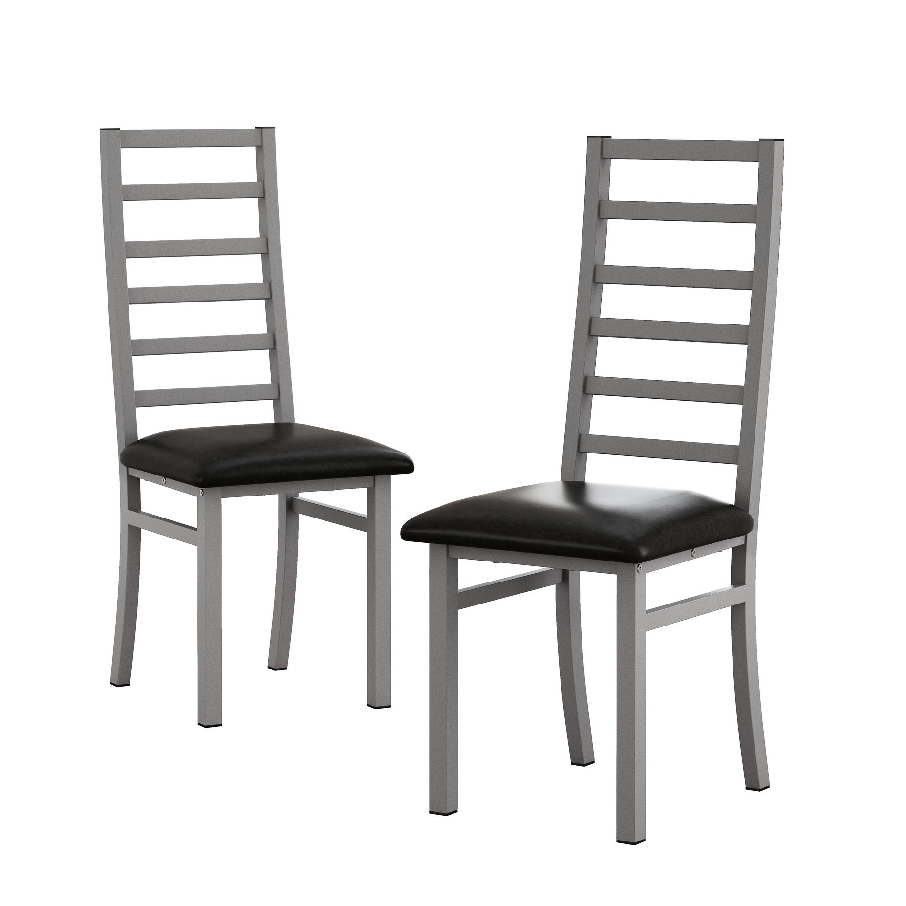 Red Barrel Studio® Grey Metal Dining Chairs (2 Chairs), High Back ...