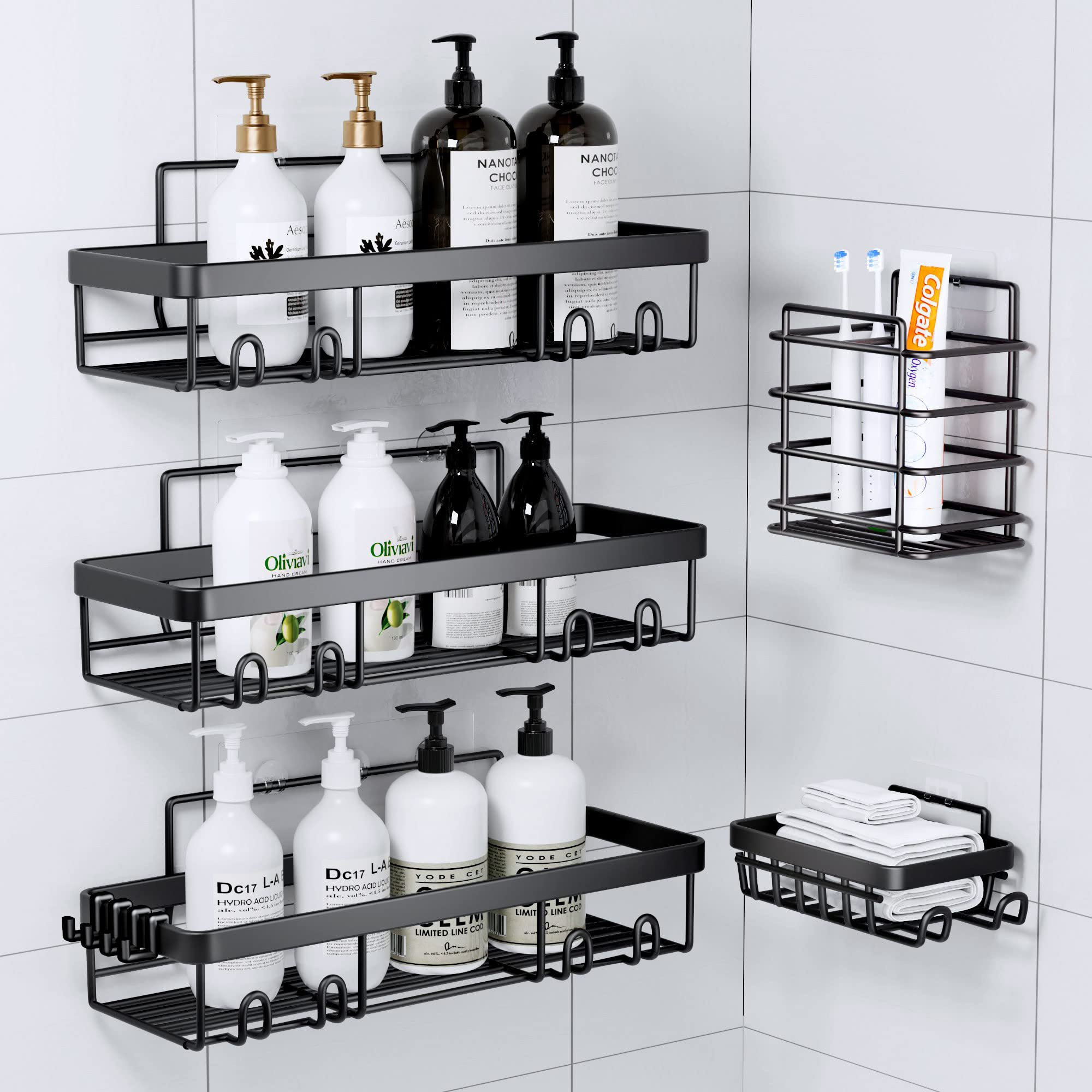 Latitude Run® Bathroom shower storage rack, stainless steel wall rack ...