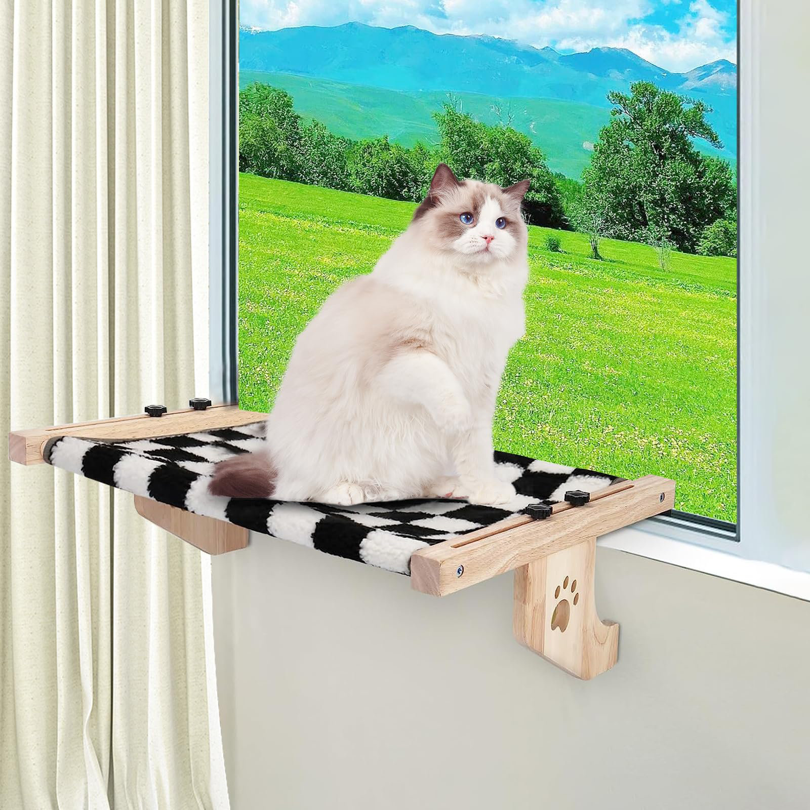Archie & Oscar™ Window Cat Bed Cat Window Bed Cat Window Perch Cat Window Hammock With Wood Mats ...