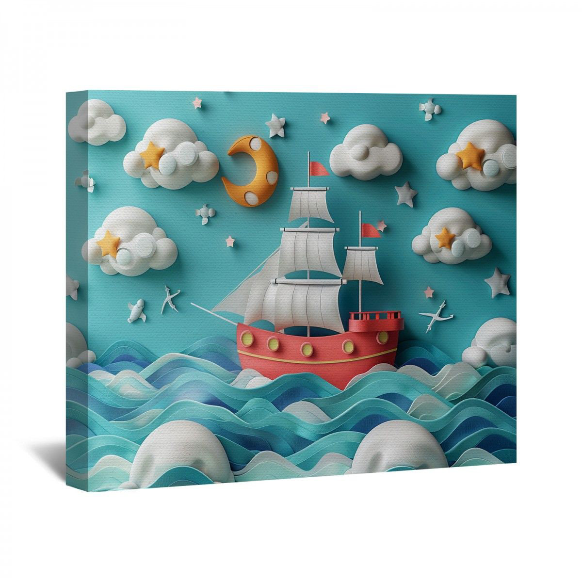 Sunside Sails Ship Framed On Canvas Print | Wayfair