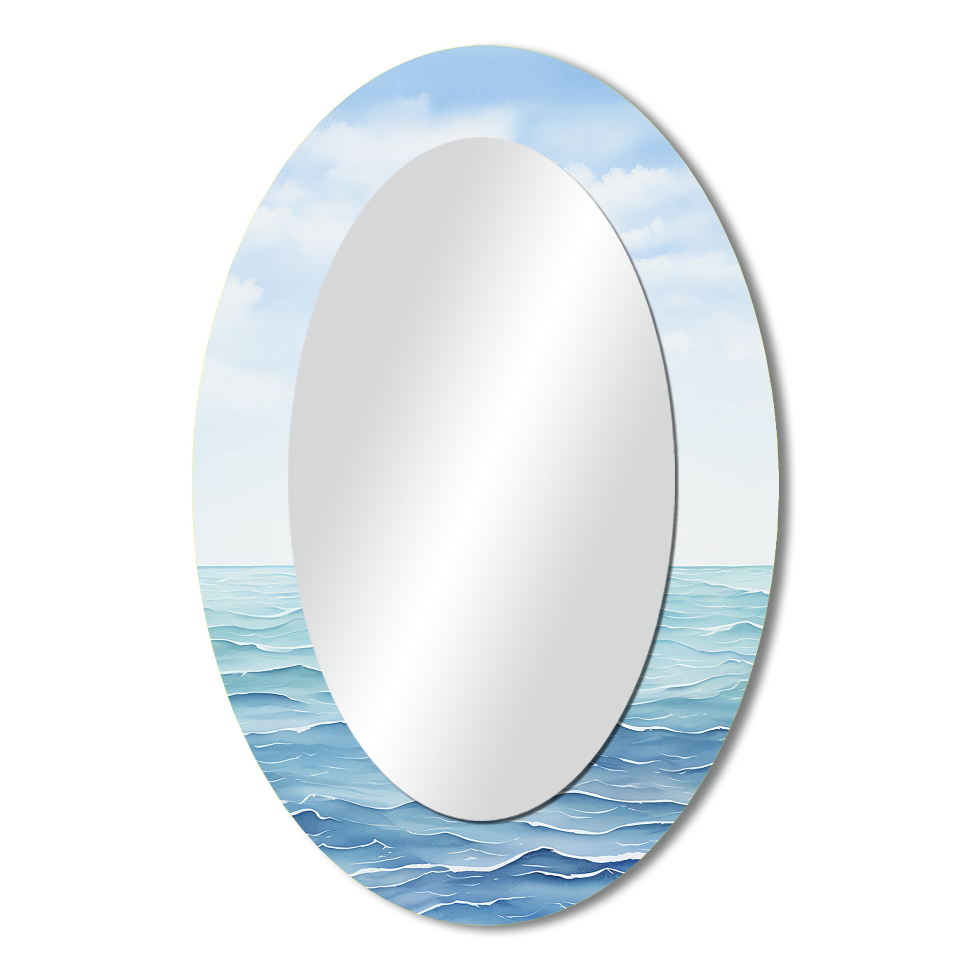 Dakota Fields Oceans Infinity Dreamscape V - Abstract Oval Decorative ...