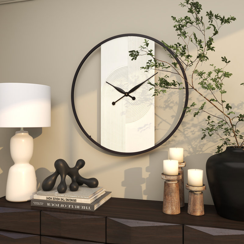 Joss & Main Lowri And Grey Wood Art Deco Inspired Line Art Geometric ...