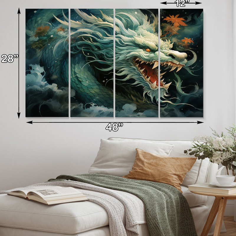Trinx China Art Jade Dragon I - Chinese Metal Wall Decor Set | Wayfair