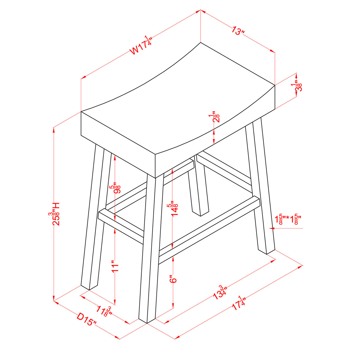 Darby Home Co Melvyn Solid Wood Bar & Counter Stool & Reviews | Wayfair