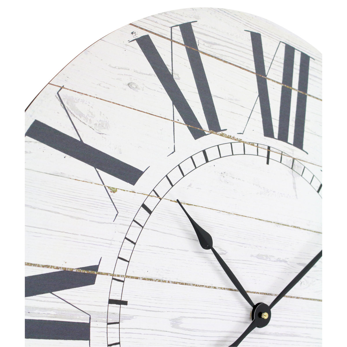 Gracie Oaks Estelle Round French Country Shiplap Farmhouse Wall Clock ...