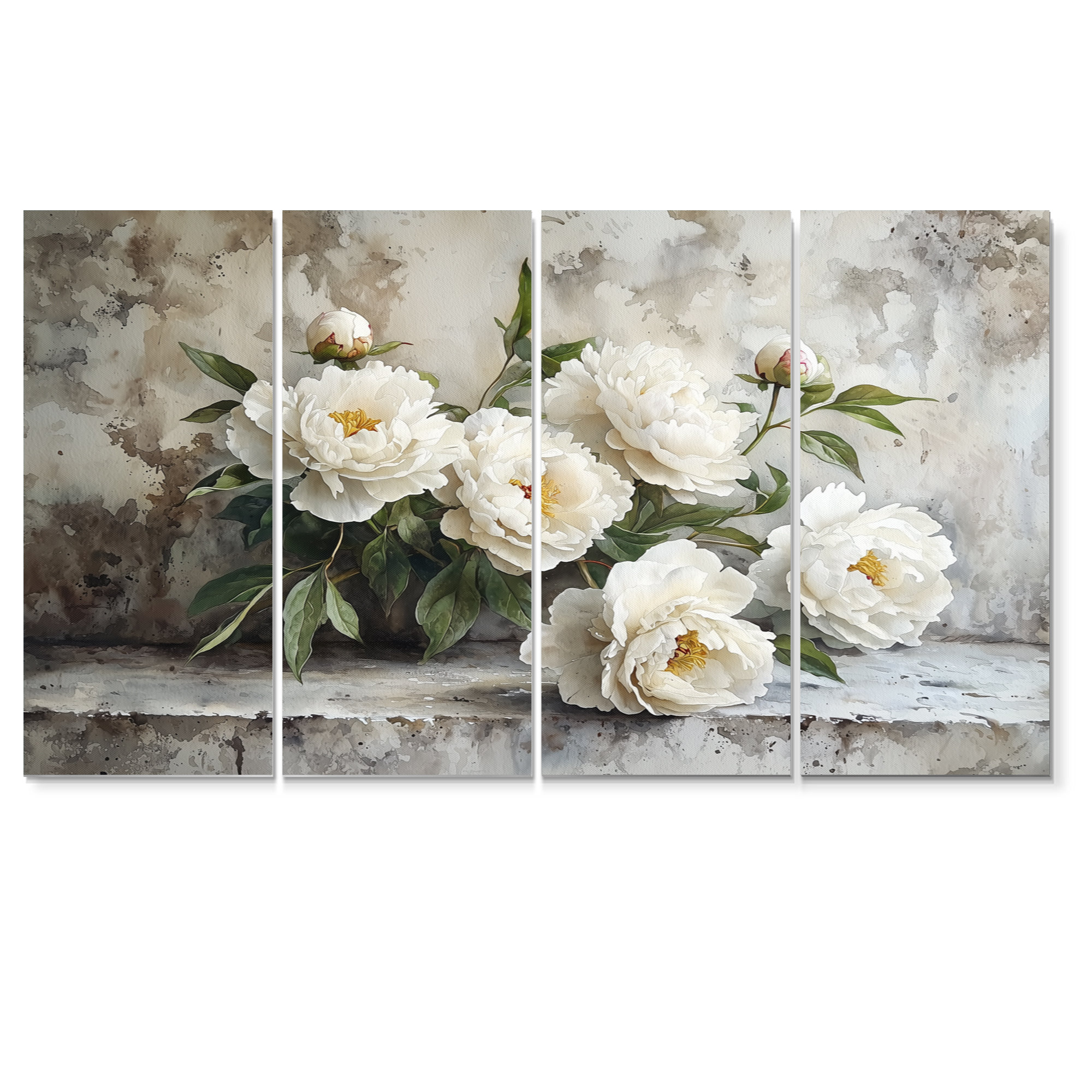 Red Barrel Studio® Bloom Of Peonies With Concrete Reverie I - Peonies ...