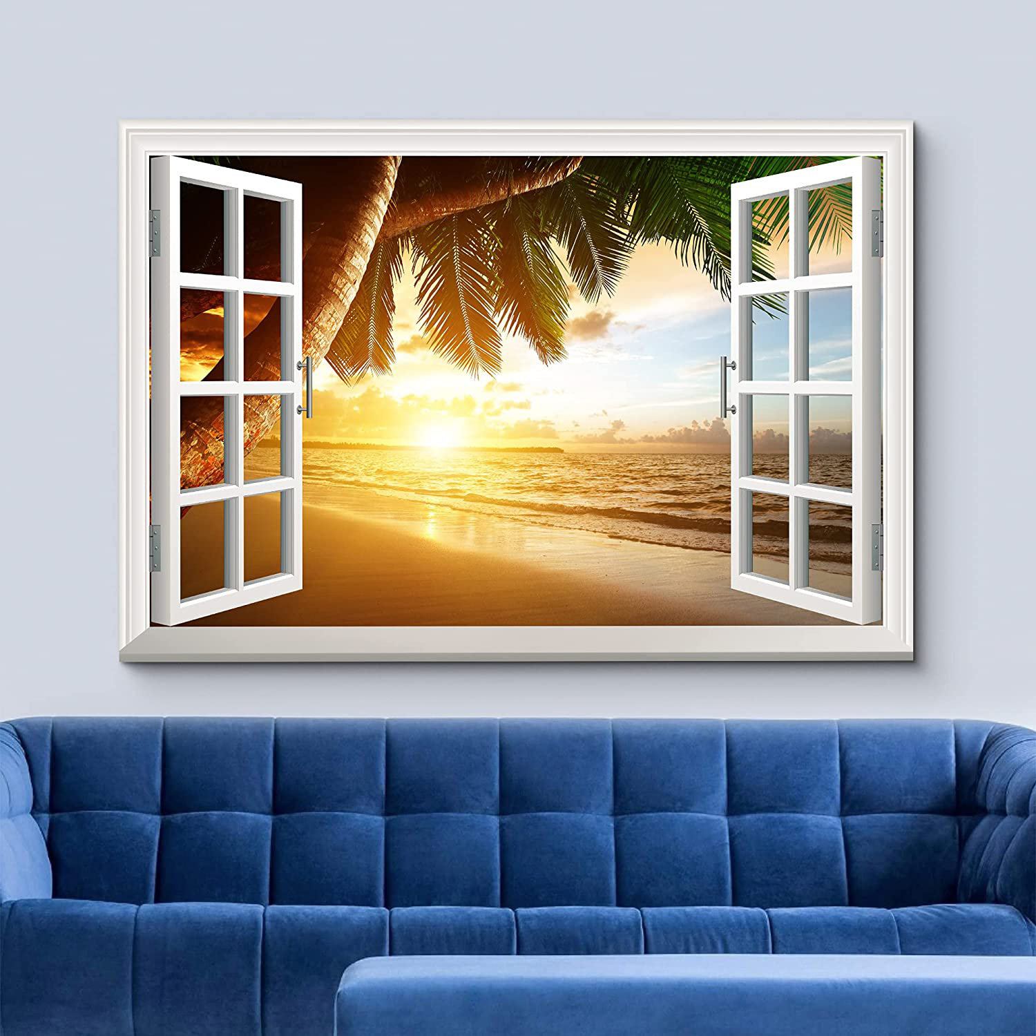 IDEA4WALL Window Scenery " Sunrise On Caribbean Beach " | Wayfair