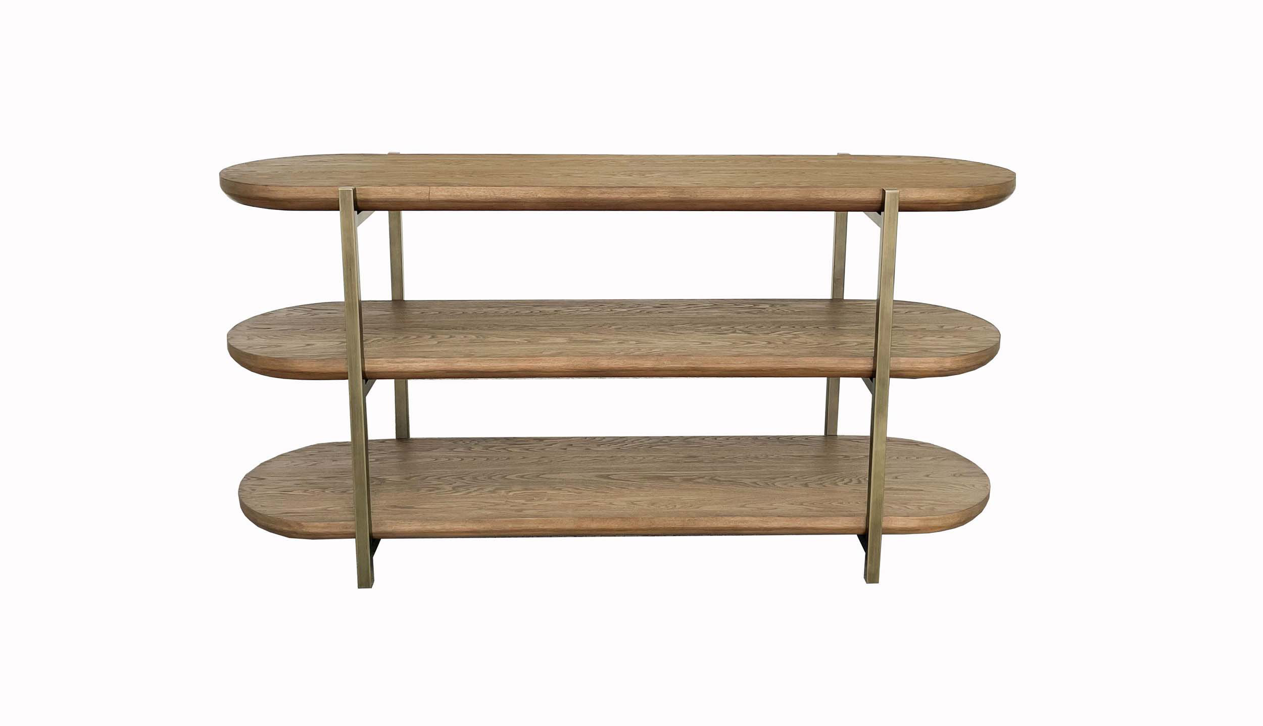 Hokku Designs Stylish Console Table with Storage Shelves and Metal ...
