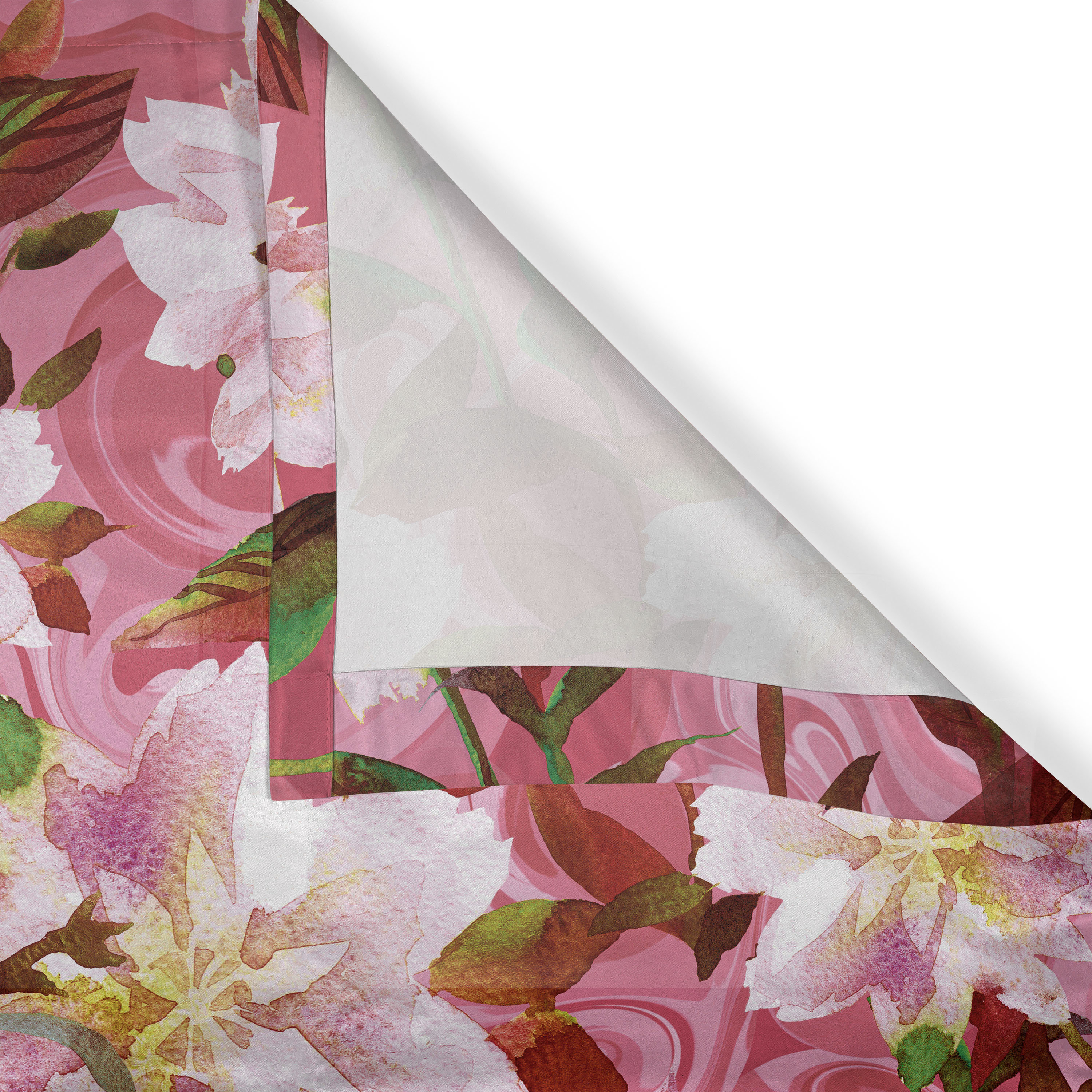 Latitude Run® Flowers Boho Grommet Curtain Buds and Stems Trippy Pastel ...