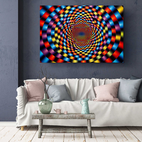 Wrought Studio Optical Illusions 3D Shapes With Colors Design On Canvas ...