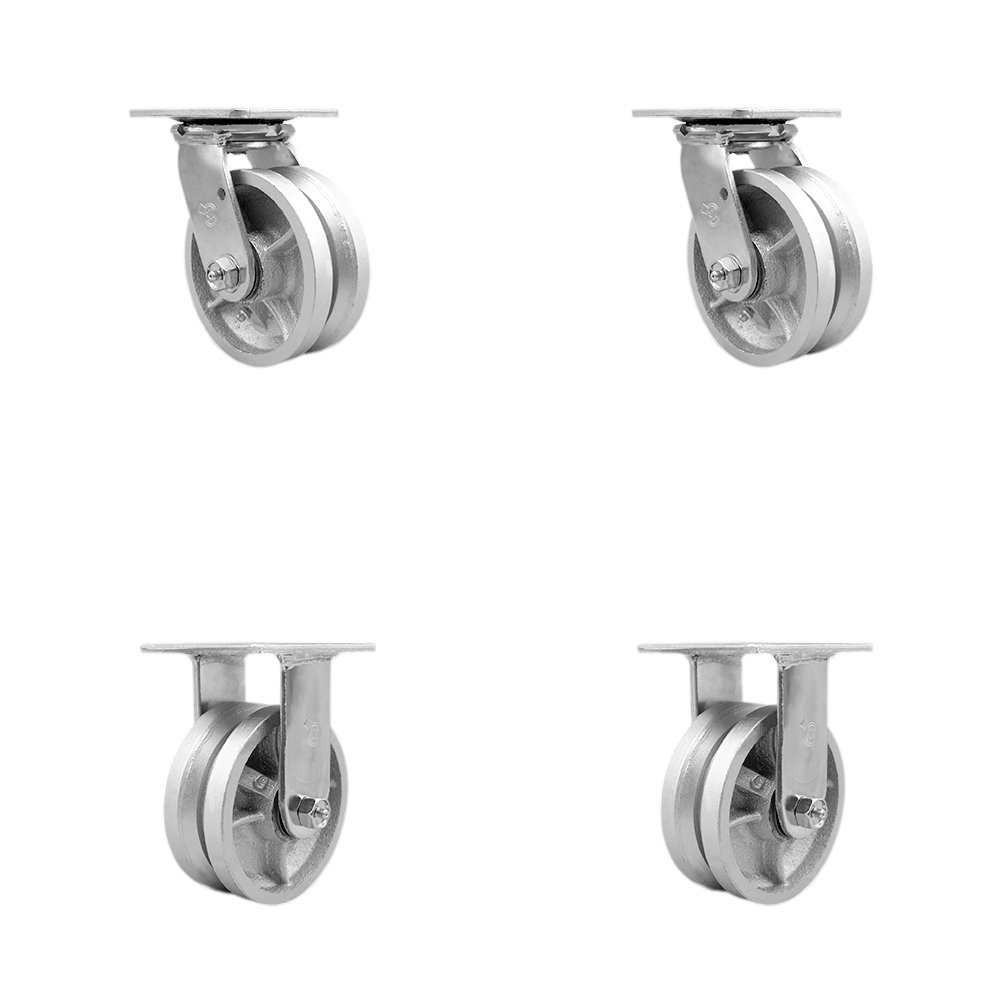 Service Caster 4 Piece Semi Steel Caster Set with Roller Bearings | Wayfair