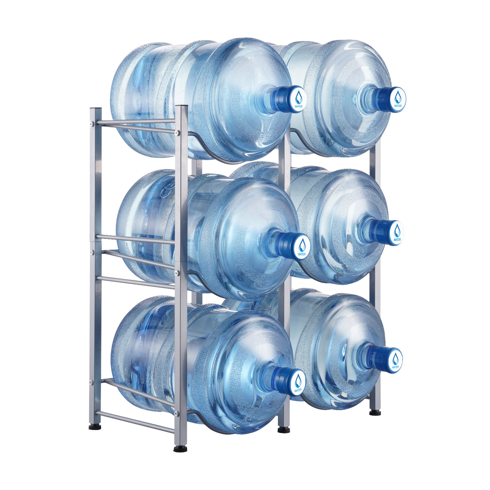 Rebrilliant 3 Tiers Water Jug Holder Double Row Water Bottle Rack ...