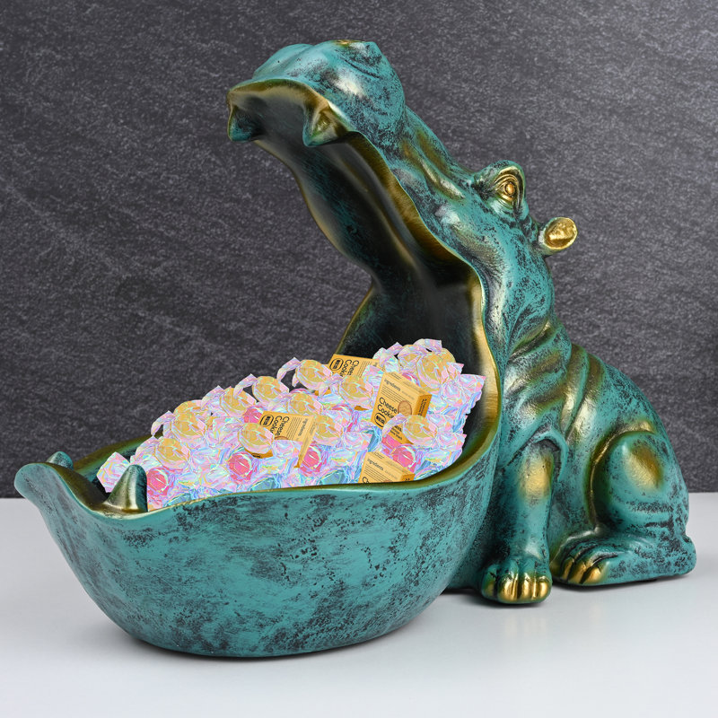Bungalow Rose Presutto Handmade Animals Statue Candy Dish Key Bowl Home ...