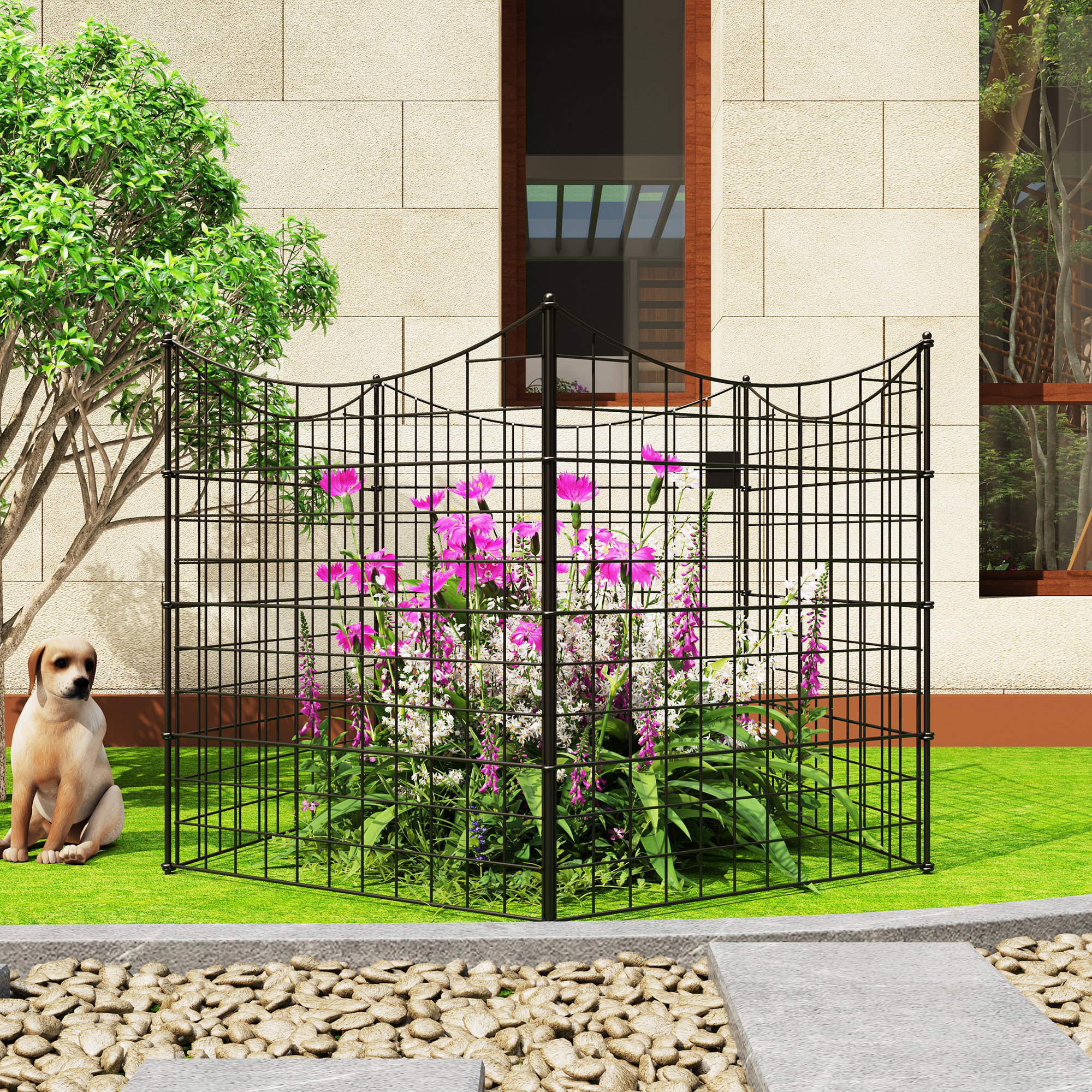 Morinome 5 Piece Outdoor Iron Fence | Wayfair