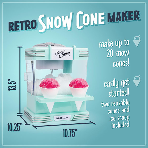 Nostalgia Electrics Nostalgia Retro Single Countertop Snow Cone Maker ...